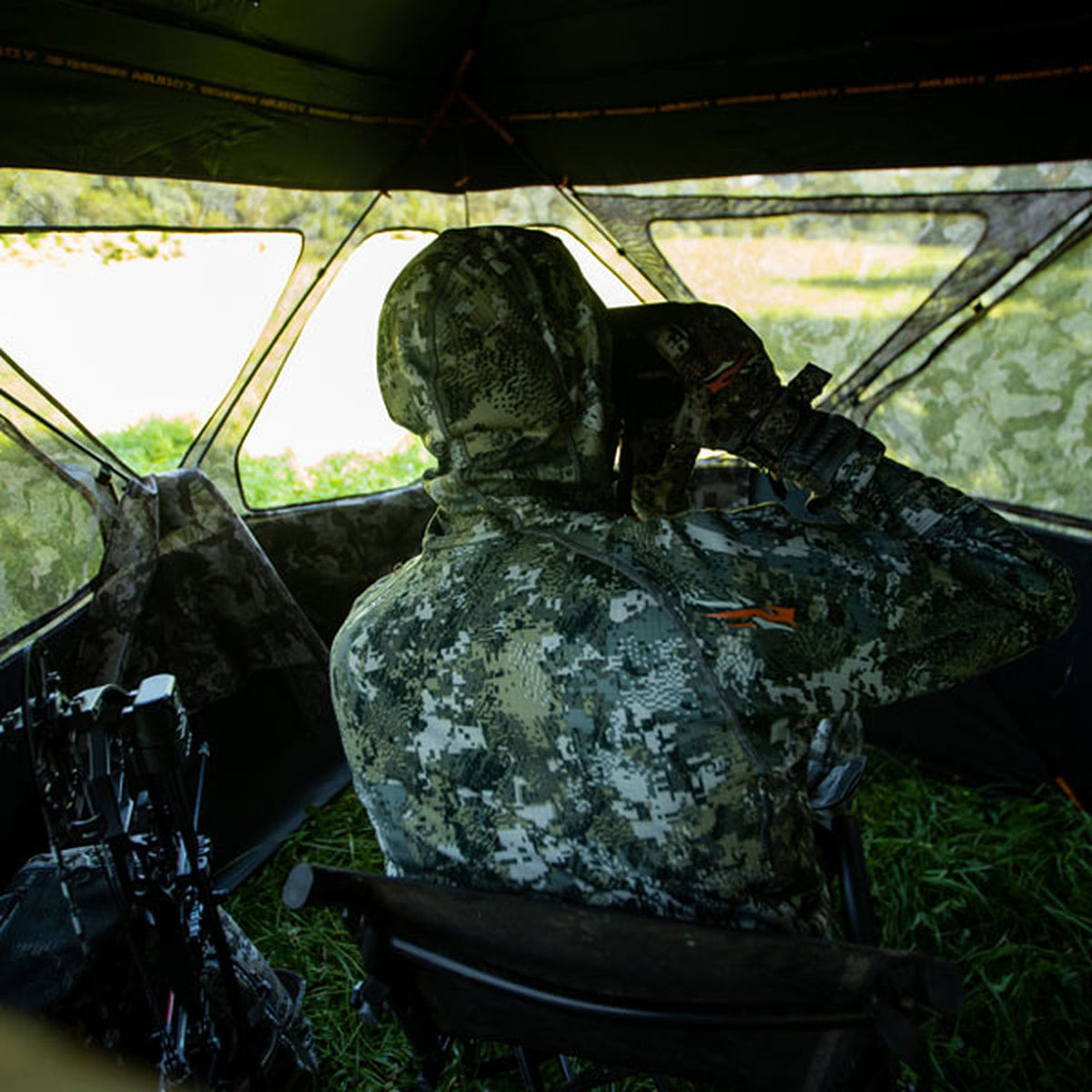 Muddy Ground Blind Infinity 3-Person Veil Camo 600D Polyester – Conkey ...