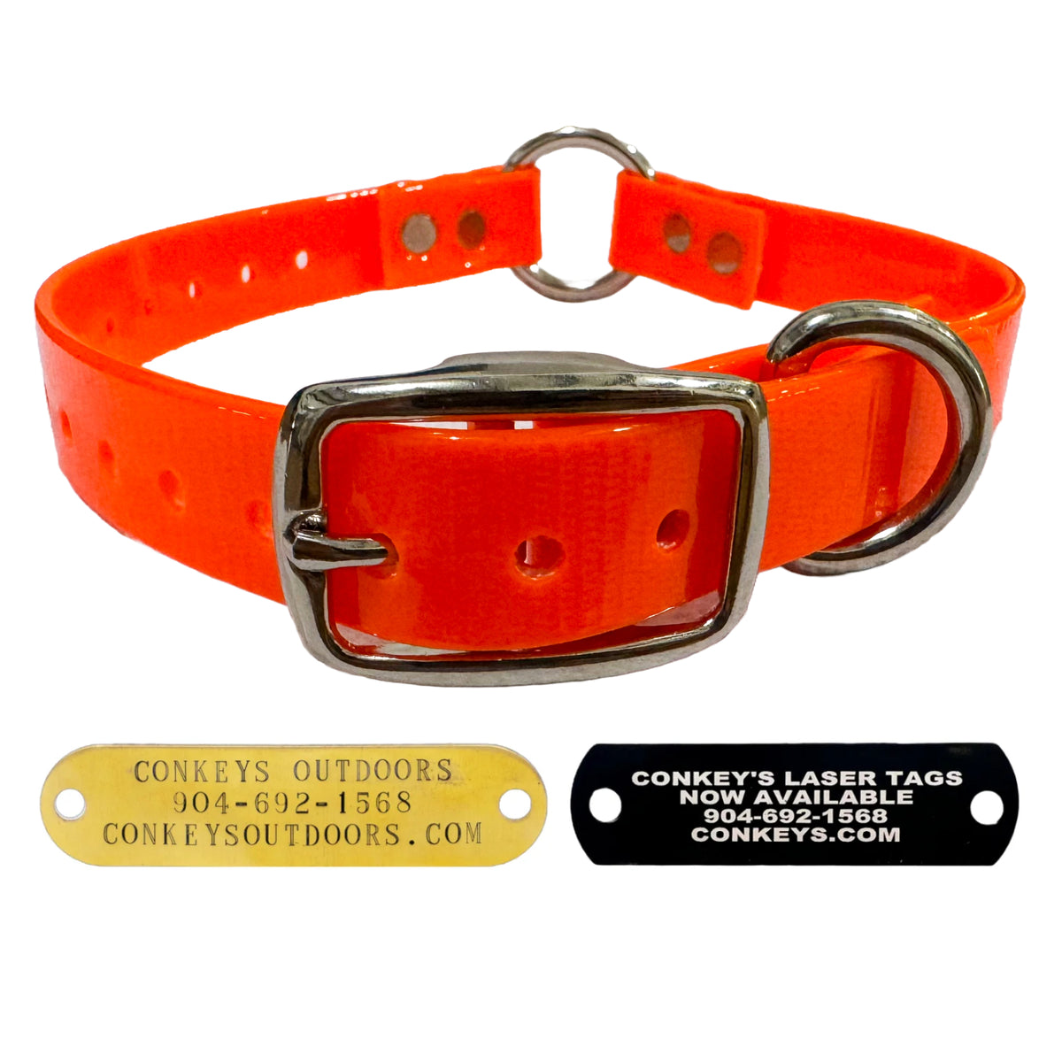 Beagle/Small Dog Day Glo Collars (3/4" Wide) with D-Ring & Center Ring ...