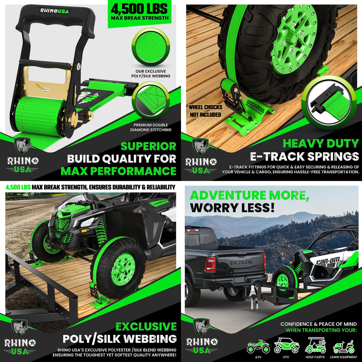 Rhino USA UTV Wheel Chock Tie-Down Kit – Conkey's Outdoors